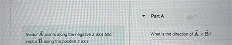 Solved Vector Vec A Points Along The Negative X Axis Chegg Com