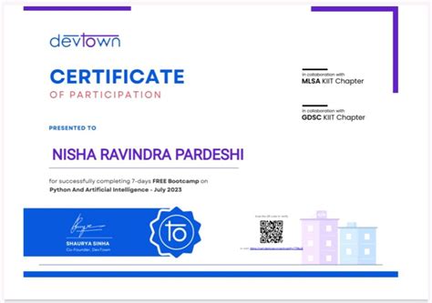 Nisha Pardeshi On Linkedin Certificate For Python And Artificial