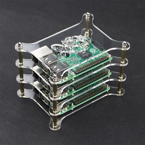 1000 руб Акриловый прозрачный Корпус для Raspberry Pi 2 и Pi 3 три слоя