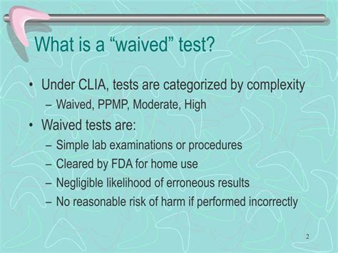 Ppt Good Laboratory Practices With Waived Test Systems Powerpoint Presentation Id3086284