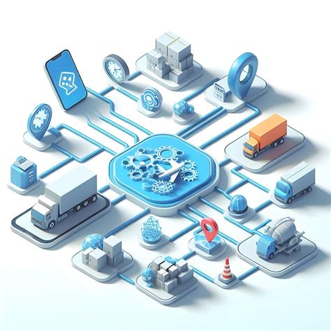Glossy Logistics Data Networks Abstract 3d Flat Icon Representing The Interconnected And