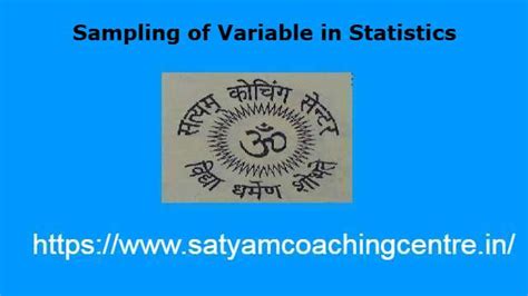 Sampling Of Variable In Statistics Mathematics Satyam