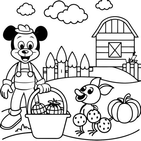 Friendly Micky Mouse Cartoon Coloring Page Premium Ai Generated Vector