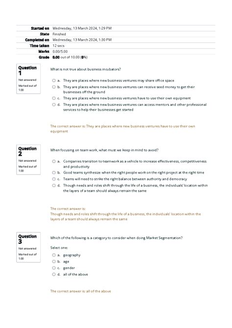 Self Quiz Unit 6 Attempt Review Home3 Not Answered Marked Out Of 1 Not Answered Marked Out Of