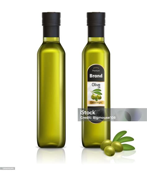 현실적인 3d 상세한 올리브 오일 유리 병 세트 벡터 올리브유에 대한 스톡 벡터 아트 및 기타 이미지 올리브유 병 식용유 Istock