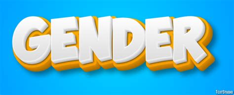 Gender Text Effect And Logo Design Word