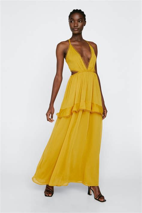Trim Detail Chiffon Maxi Dress Nasty Gal