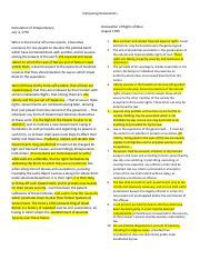 Comparing Declarations Answers Pdf Comparing Declarations Declaration Of Independence July 4