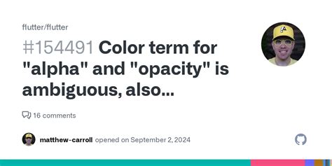 Color Term For Alpha And Opacity Is Ambiguous Also Deprecation Seems Odd · Issue 154491