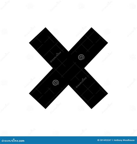 Monochrome Vector Graphic Of A Multiply Sign This Could Be Used In The Teaching Of Maths At