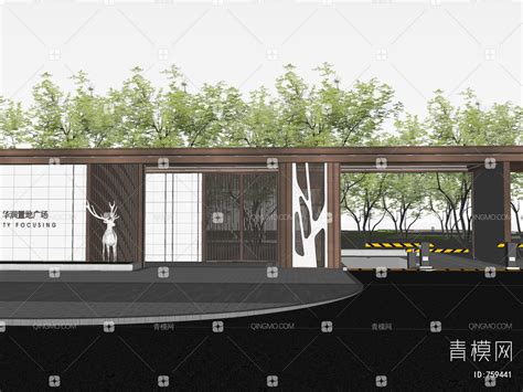 新亚洲大门入口 小区大门入口SU模型 SU8 0新中式无有新亚洲大门入口 小区大门入口SU模型下载 ID759441 免费SU模型库
