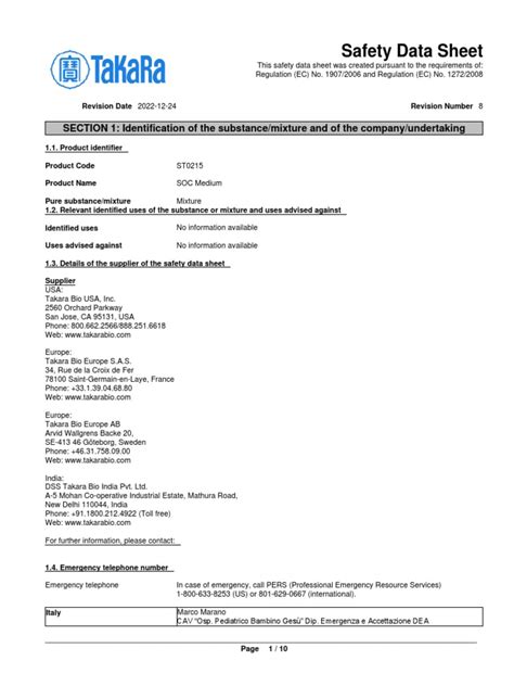 Soc Medium Safetysheet Pdf Toxicity Dangerous Goods