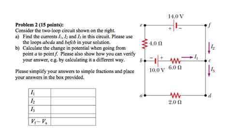 Solved 140 V Problem 2 15 Points Consider The Two Loop