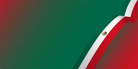 Waving Mexican Flag On Gradient Banner Realistic Flag Of Mexico On