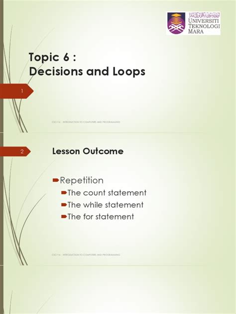 Csc116 Topic6 Lecture Repetition Pdf Control Flow Array Data