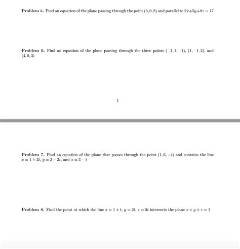 Solved Find An Equation Of The Plane Passing Through The