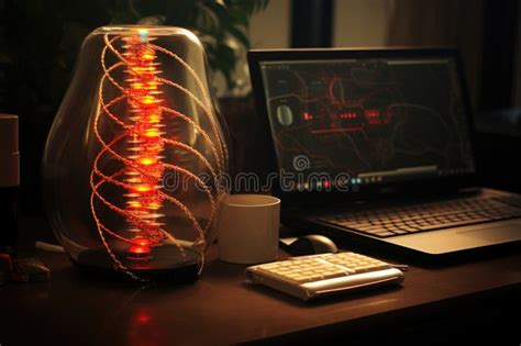 Dna Storage Device Connected To A Computer Stock Illustration