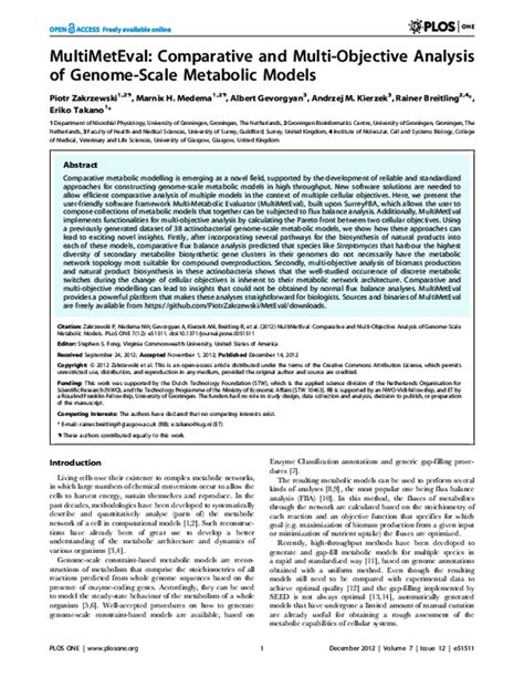 Pdf Multimeteval Comparative And Multi Objective Analysis Of Genome