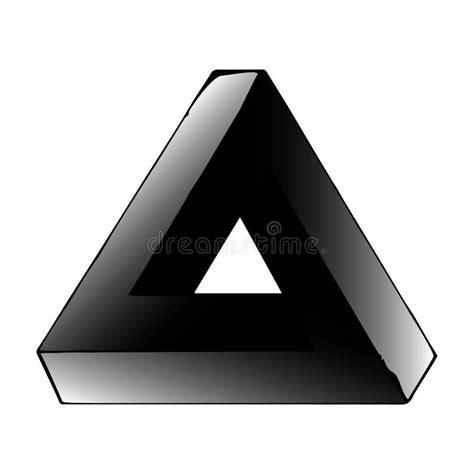 Abstract Impossible Triangle Sign Retro Optical Effect Shape With
