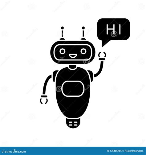 Chatbot Saying Hi Glyph Icon Stock Vector Illustration Of Hello Modern 175455756