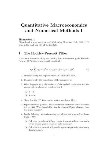 Quantitative Macroeconomics And Numerical Methods I