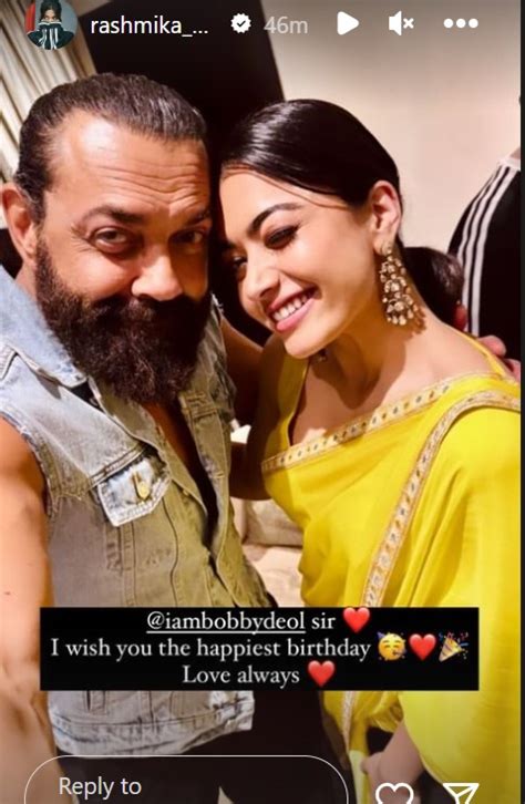 Rashmika Mandanna Takes A Selfie With Bobby Deol Sends Love To