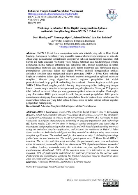 Pdf Workshop Pembuatan Buku Digital Menggunakan Aplikasi Articulate Storyline Bagi Guru Smpn 3