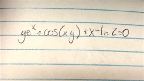 Solved Yex Cos Xy X−ln2 0