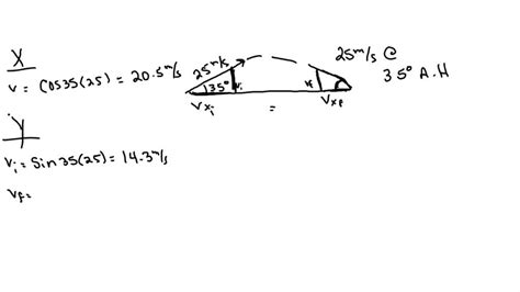 Solved A Projectile Is Launched With An Initial Velocity Of 25 Ms At 35 Degrees Above The