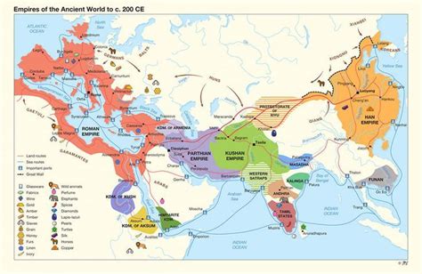 Silk Road Map C 100 Ad Infographic Map Historical Maps Illustrated Map