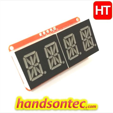 054″ I2c Bus Quad Alpha Numeric Display Module Handson Tech