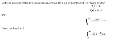 Solved Let Fx Be A Function That Is Defined And Has A