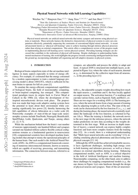 Pdf Physical Neural Networks With Self Learning Capabilities