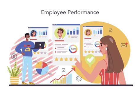 Employee Performance Evoluation Analysis Vector Image