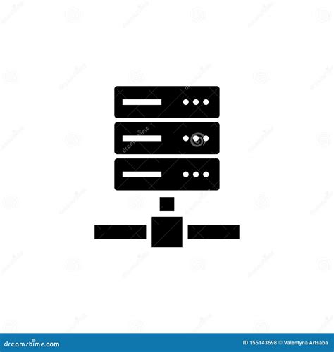 Computer Server Web Storage Flat Vector Icon Stock Illustration