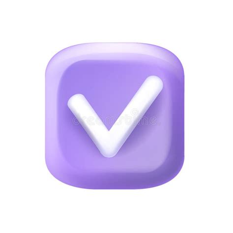 3d Check Mark Icon Vector Checkmark Tick Square Checkbox Ok Button