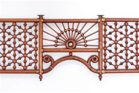 344 A Circa 1890 Oak A Stick And Ball Fretwork Transom