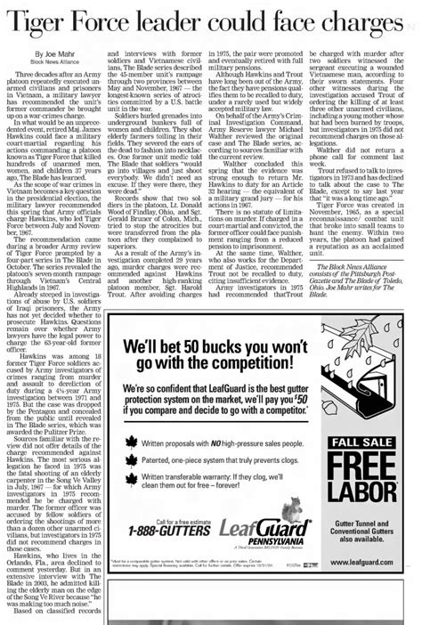 Tiger Force Leader Could Face Charges ™