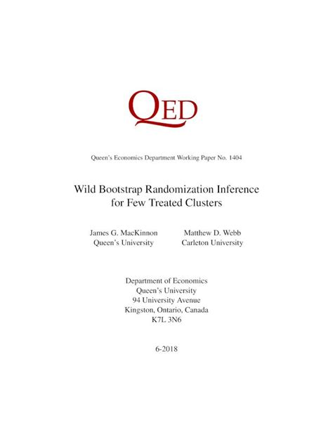 Pdf Wild Bootstrap Randomization Inference For Few Wild Bootstrap