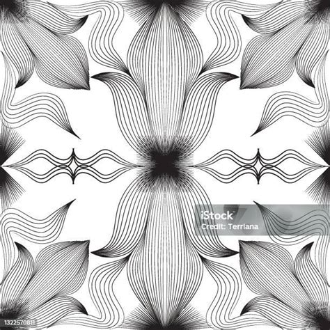 추상적인 꽃 무늬 아라베스크 매끄러운 패턴 꽃 모양의 아랍어 라인 장식 소용돌이 블랙 라인꽃 오리엔트 타일 패턴 아시아 장식 소용돌이 기하학적 낙서 텍스처 0명에 대한 스톡