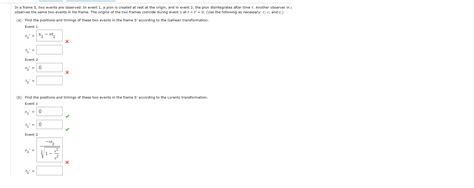 Solved In A Frame S Two Events Are Observed In Event Chegg Com