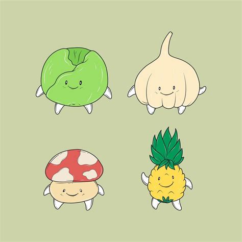 Cute Vegetable Cartoon 47585891 Vector Art At Vecteezy