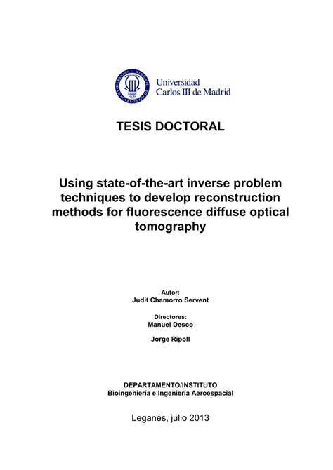 Pdf Using State Of The Art Inverse Problem Techniques To Develop Reconstruction Methods For