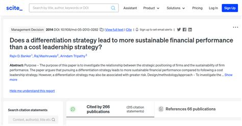 Does A Differentiation Strategy Lead To More Sustainable Financial Performance Than A Cost