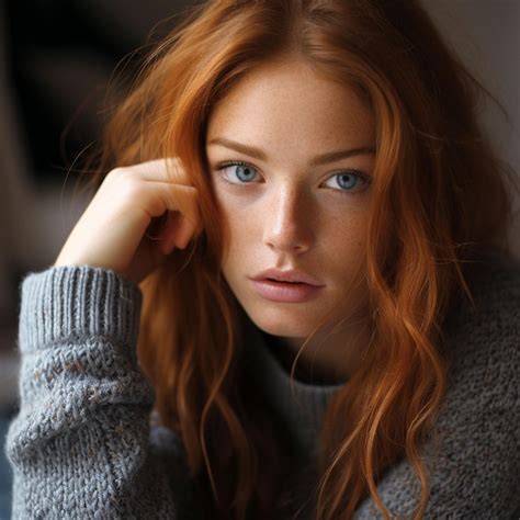 Premium Photo Portrait Photography Of A Redhead Female In The Style