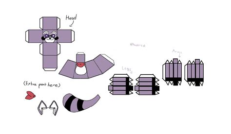 Rambley The Racoon Papercraft Paperart Paper Crafts Kingdom City