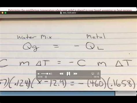Calorimeter Equation Final Temperature Tessshebaylo