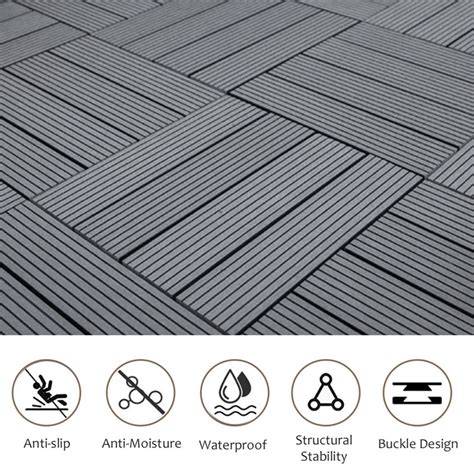 Malsion Homes 12 X 12 Wood Plastic Composite Interlocking Deck Tile