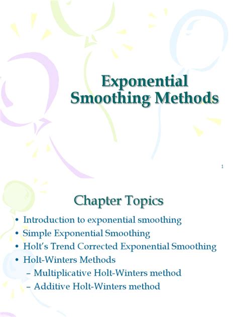 Exponential Smoothing Methods Pdf Time Series Statistical Analysis