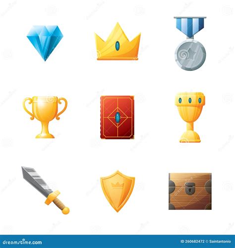 Game UI Assets Set Gaming User Interface Icons Collection Stock Vector Illustration Of